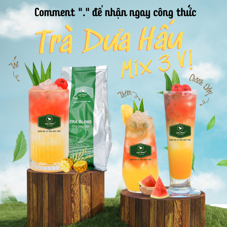 #154 CÔNG THỨC PHA CHẾ TRÀ DƯA HẤU MIX VỊ - Trà Lộc Phát